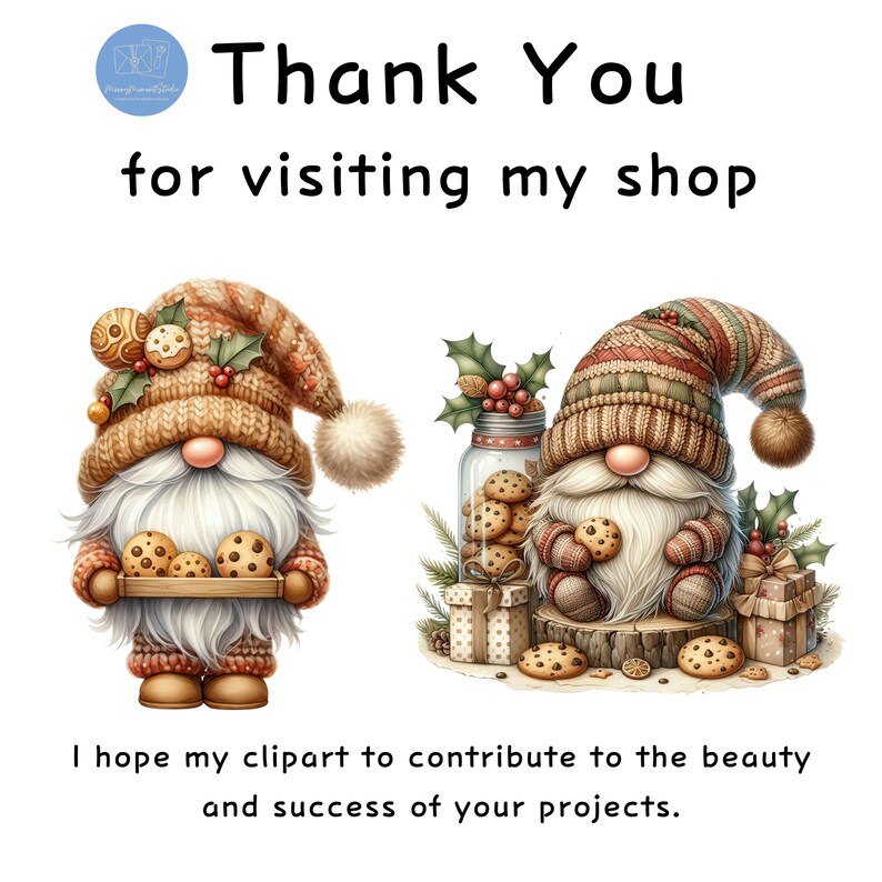 Watercolor Gingerbread Gnome Clipart PNG Bundle: Christmas Holiday ...