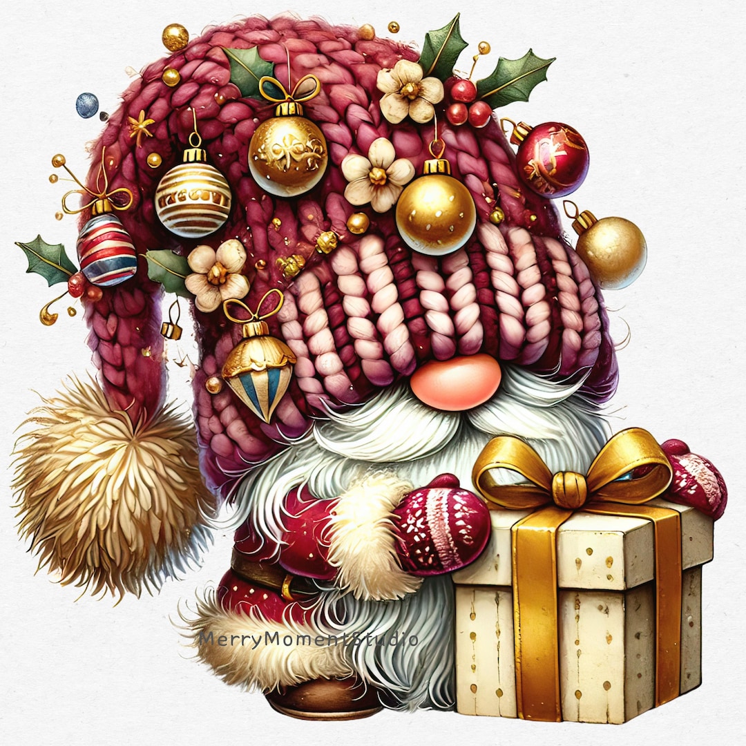 Watercolor Festive Gnomes Collection Clipart, Fantasy Clipart, Winter ...