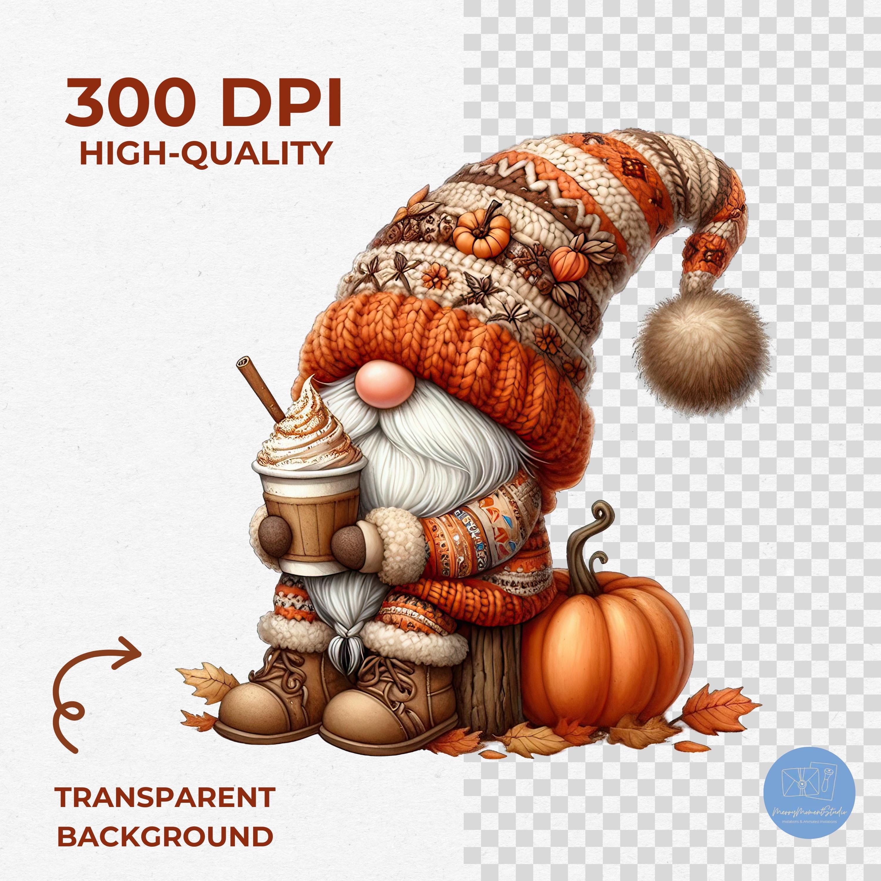 Fall Gnome Clipart Bundle: Watercolor Autumn Gnomes (PNG) (commercial ...