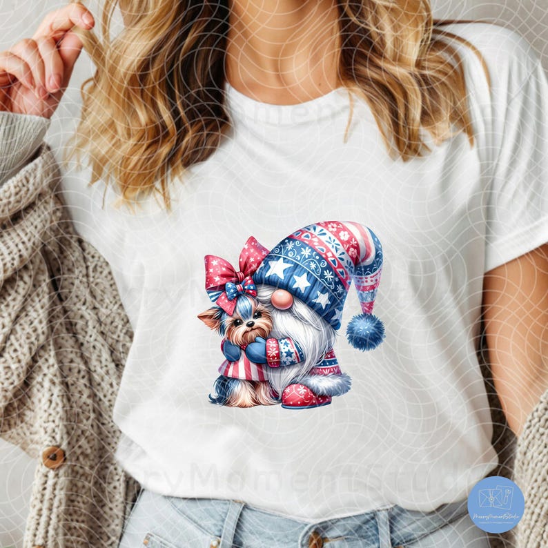 Watercolor 4th of July Gnome Clipart: Patriotic PNG (commercial Use - Etsy