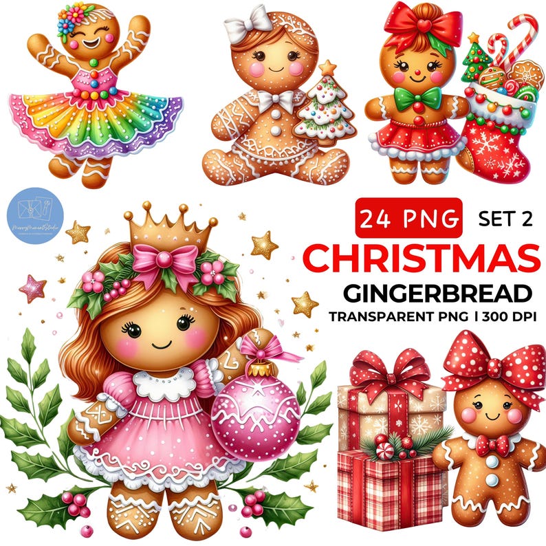 Gingerbread Man Clipart, Christmas Clipart, Pink Gingerbread ...