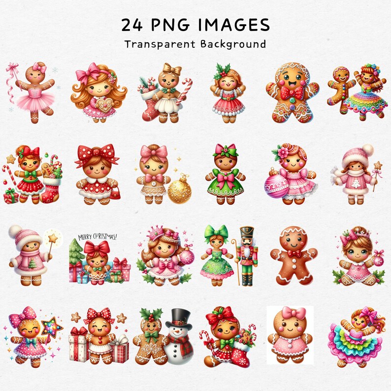 Watercolor Gingerbread Christmas Clipart: Holiday PNG (digital Download ...