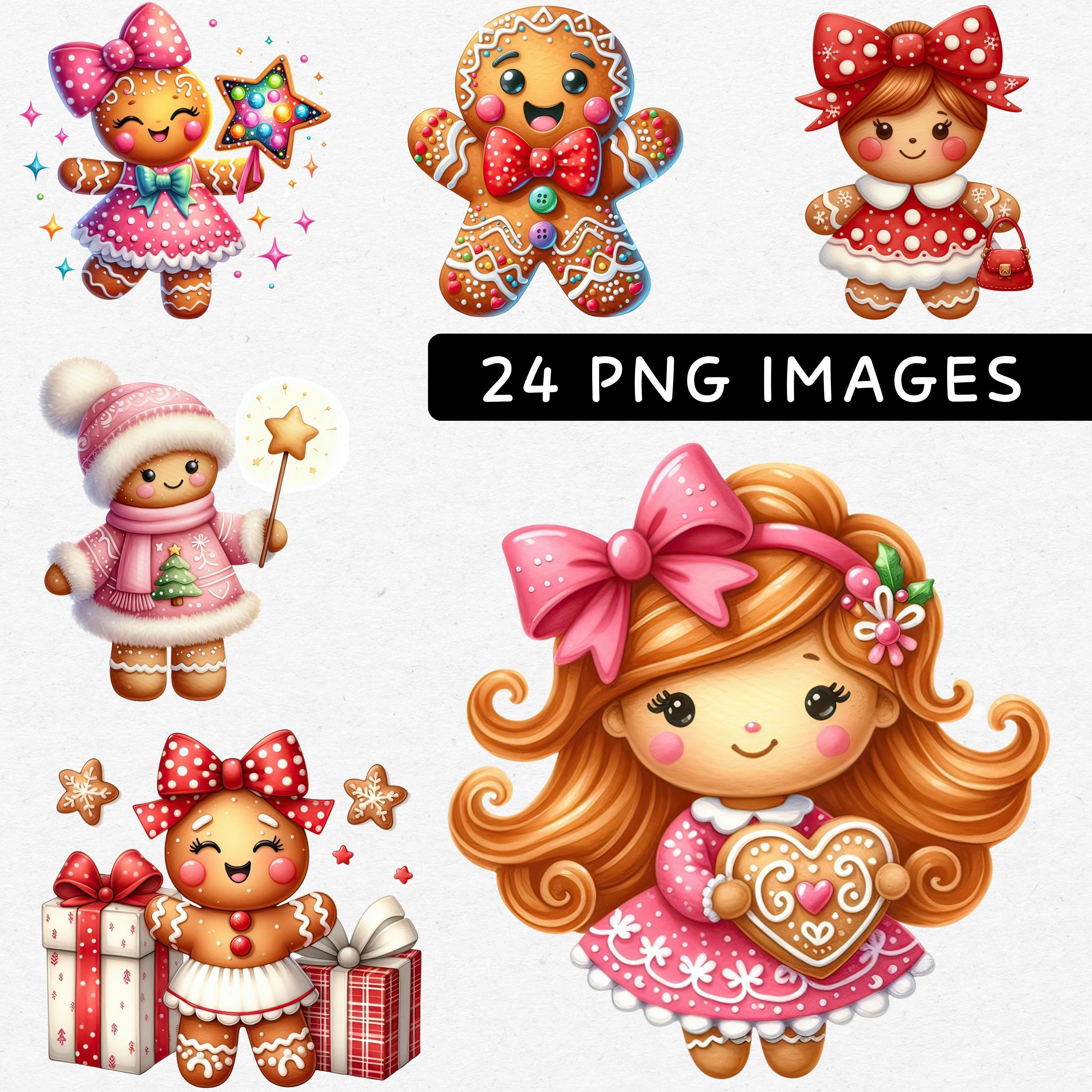 Watercolor Gingerbread Christmas Clipart: Holiday PNG (digital Download ...