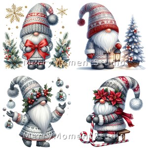 Watercolor Christmas Gnomes Clipart: Festive Holiday PNG Graphics ...