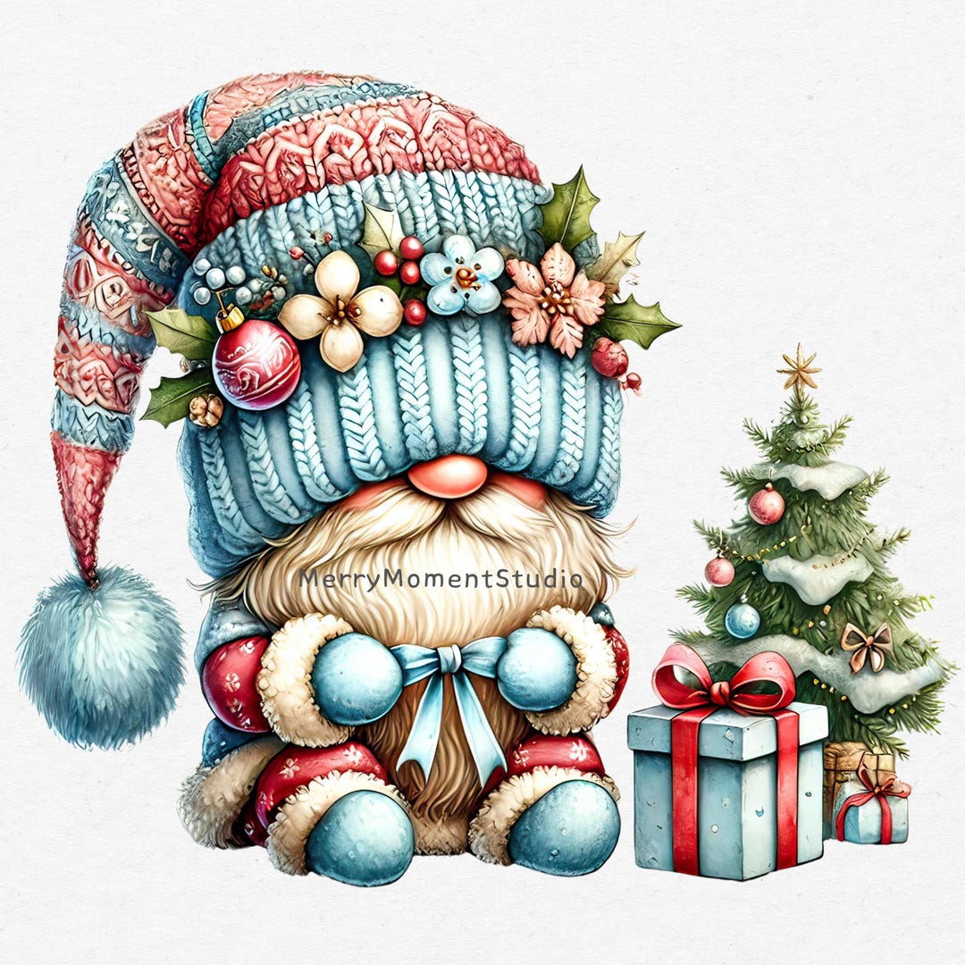 Watercolor Christmas Gnomes Clipart Set, PNG (digital Download) - Etsy