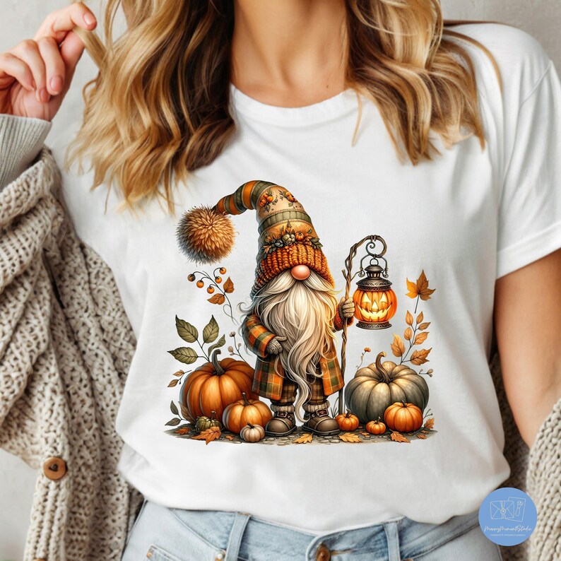 Fall Gnome Clipart Bundle: Watercolor Autumn Gnomes (PNG) (commercial ...