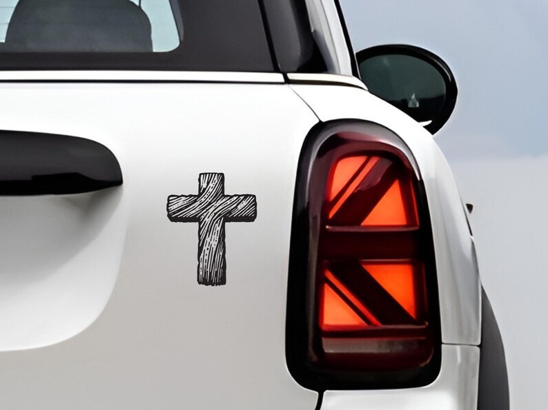 Jesus Cross Decal | Christian Car Sticker | Faith Vinyl Decal for ...