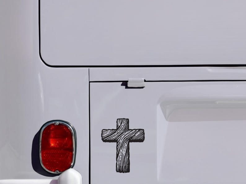Jesus Cross Decal | Christian Car Sticker | Faith Vinyl Decal for ...