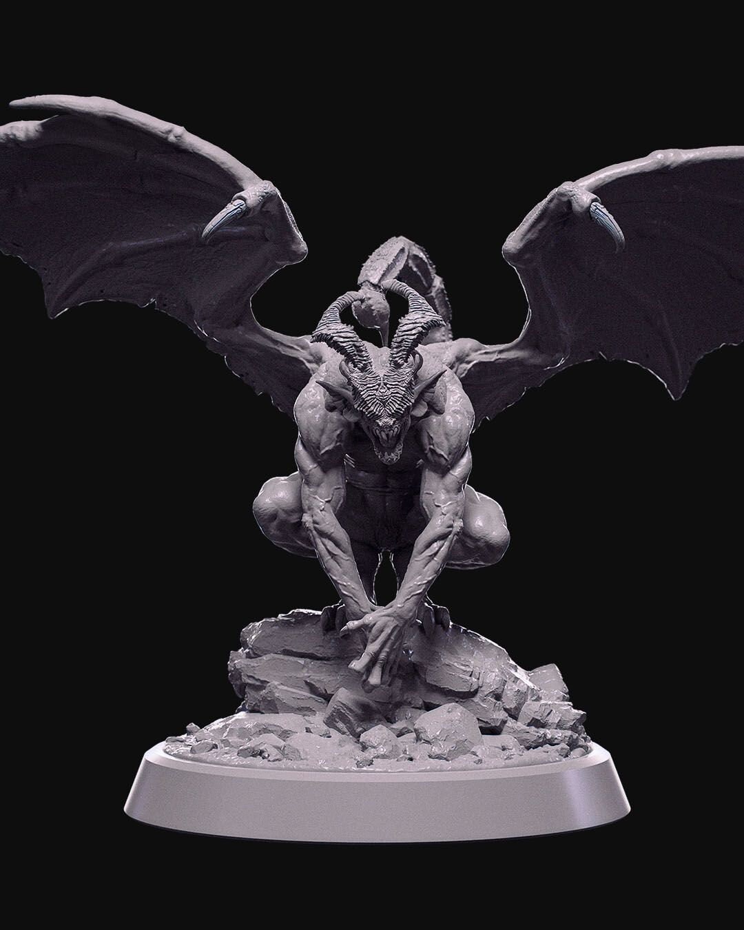 Dnd Miniatures: Winged Demon, Awesome Paintable Miniature for Dnd Games ...