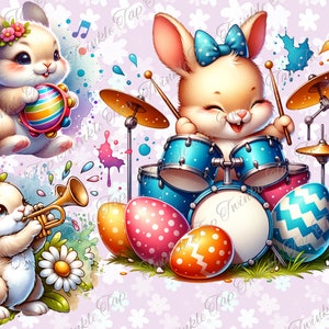 Easter Bunny Clipart Bundle, Hunting in Style, Easter Name Tag, Kids ...