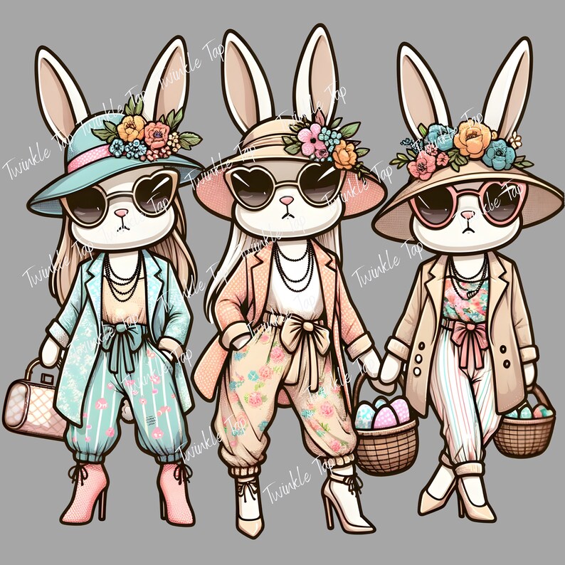 Easter Bunny Cartoon Clipart, Sassy Bunny Swag, Transparent PNG for ...