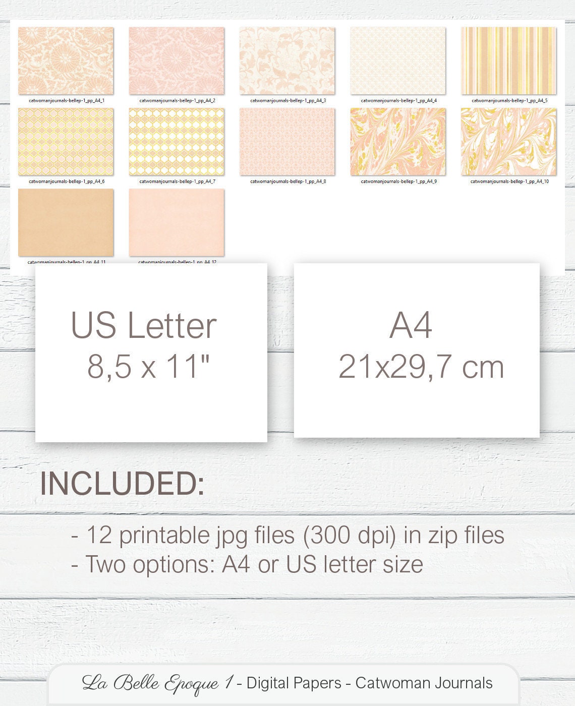 La BELLE EPOQUE 1 powder & Blush Printable Paper A4 / US - Etsy