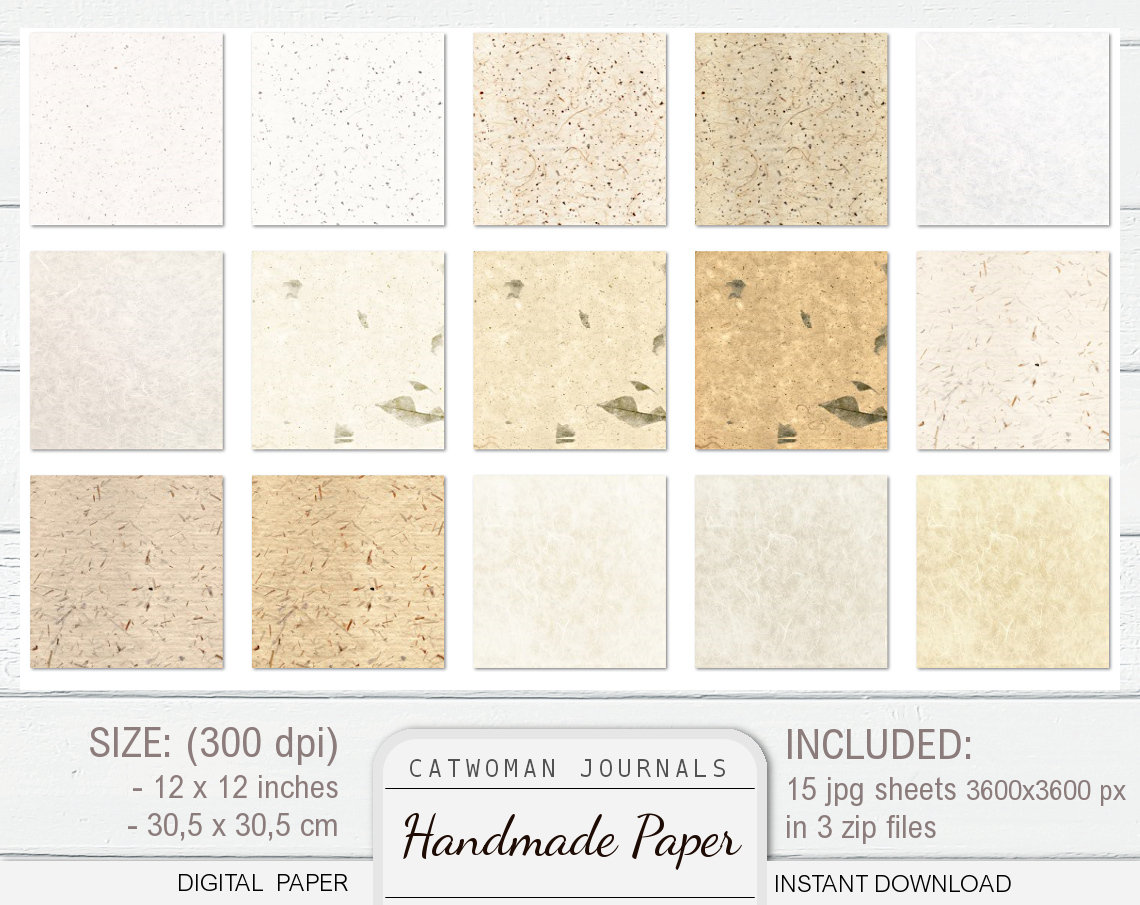Handmade Paper Textures: Neutral Scrapbook Paper (digital Download) - Etsy