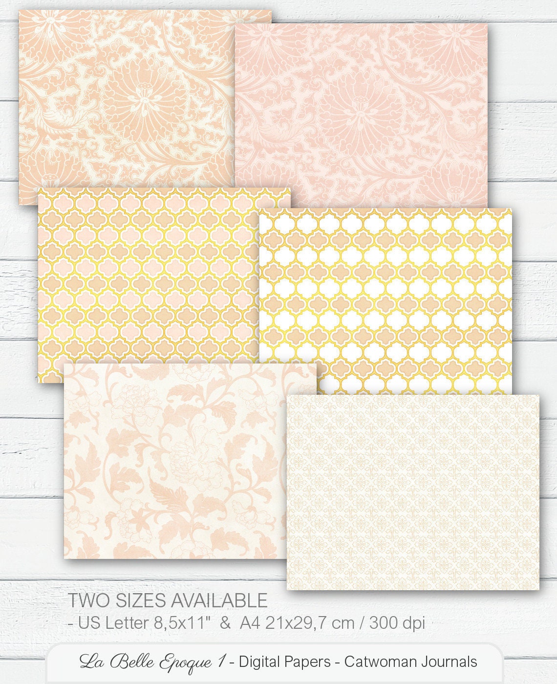 La BELLE EPOQUE 1 powder & Blush Printable Paper A4 / US - Etsy