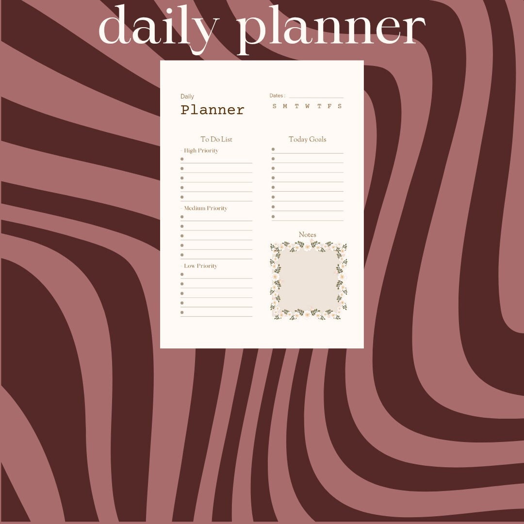 Daily Planner Printable, Productivity Planner, Daily to Do List, Daily ...