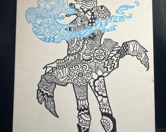 My Hero Academia Shoto Todoroki Zentangle Canvas - Etsy