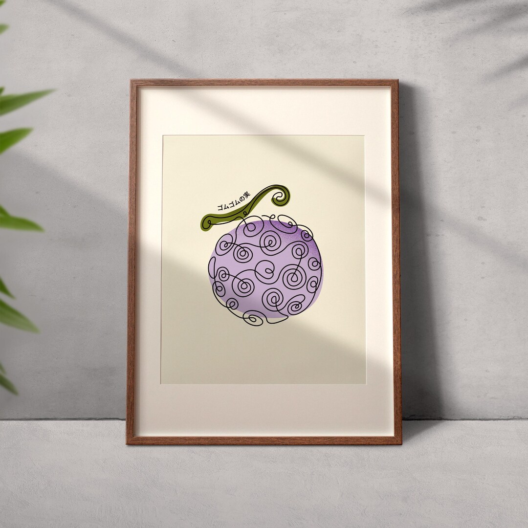 Fruit Gomu Gomu Anime Modern Minimalist Art, Anime Poster, Line Art ...