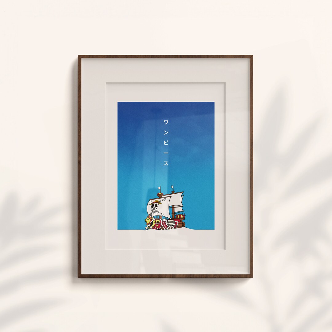 Thousand Sunny Minimalist Anime Print, Modern Art Home Decor, Anime ...