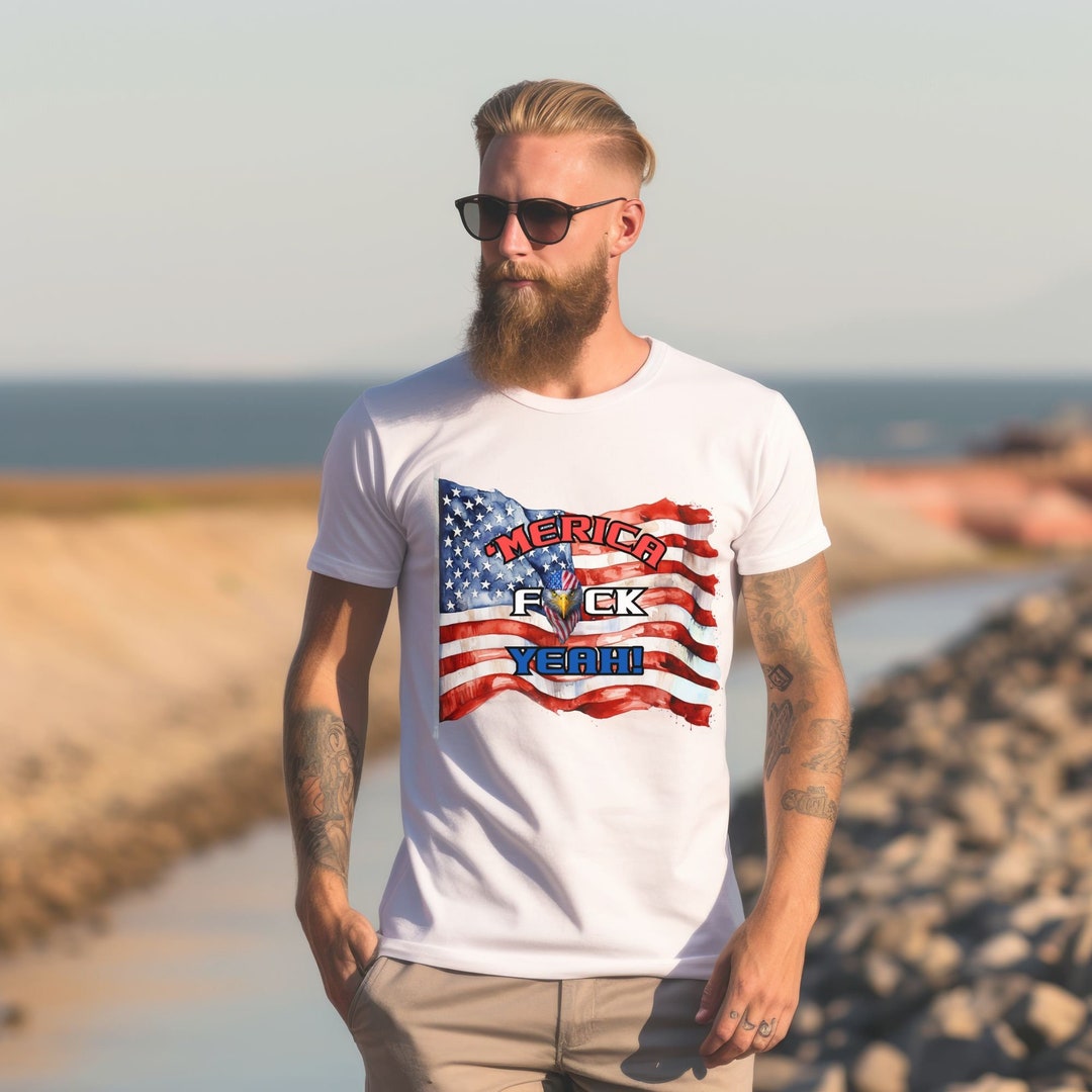 Merica F*ck Yeah T-shirt: US Flag Patriotic Tee - Etsy