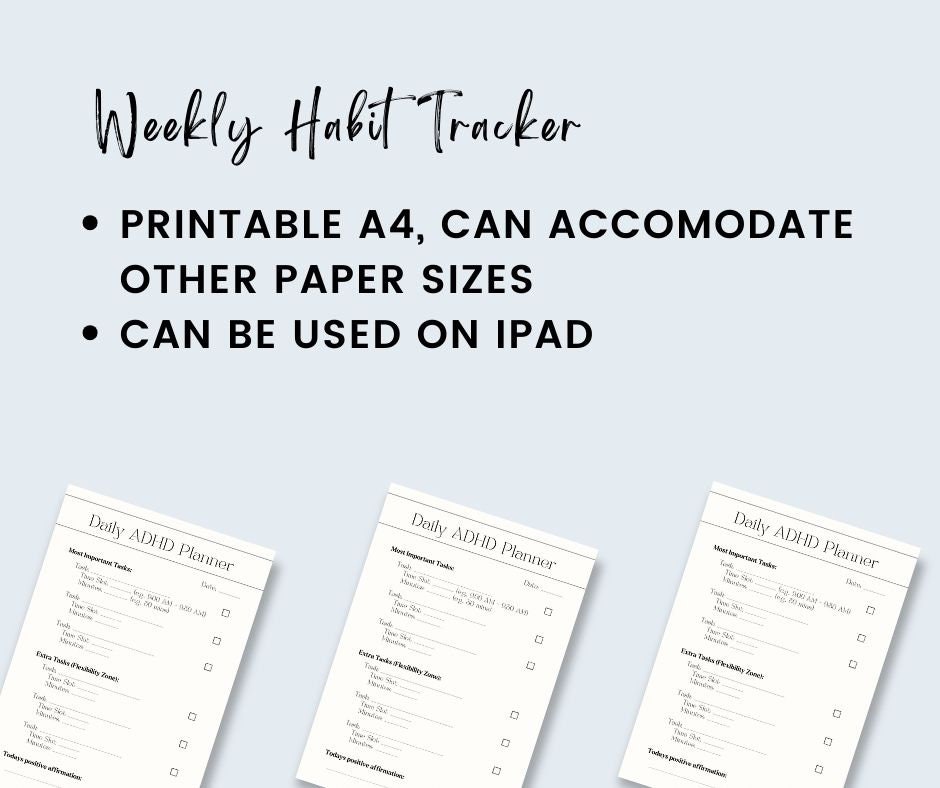 Daily Weekly Habits Tracker, Motivation Goal Everyday Challenge ...