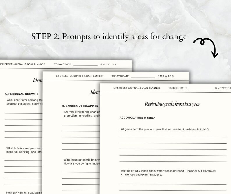 ADHD Goal Planning Adult ADHD Printable Templates for Procrastination ...