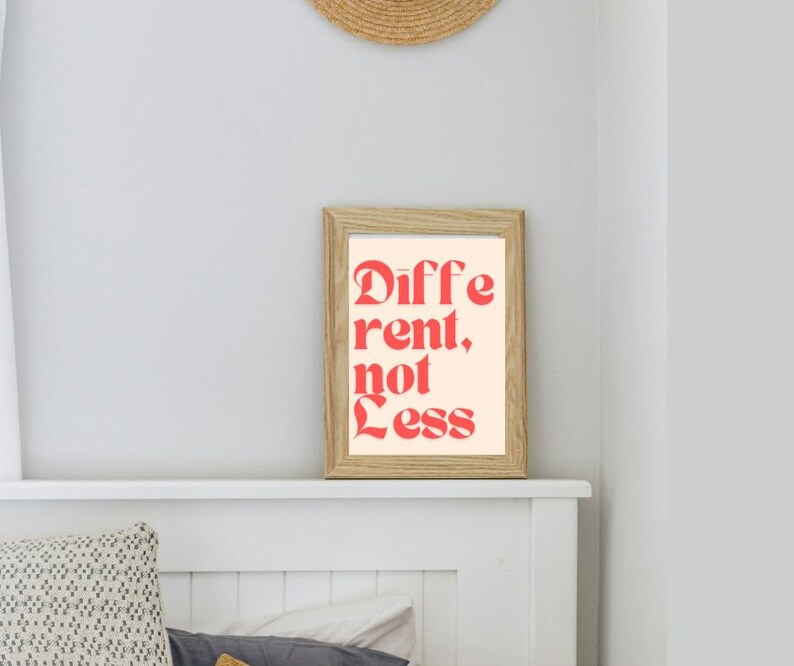 Different, Not Less Neurodiversity Wall Art Poster Disability Quote ...