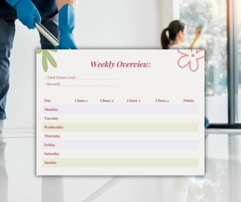 ADHD Daily Chore Chart With Reward System Printable Chore Tracker for ...