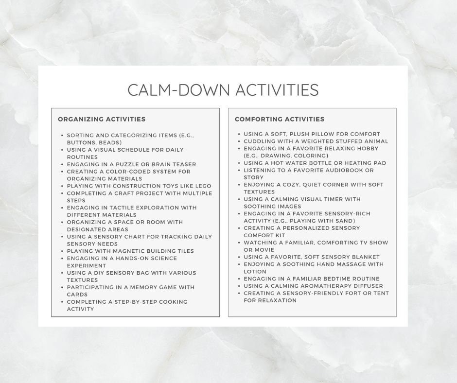 Autistic Calm Down Routine | Autism Planner for Overstimulation for ...