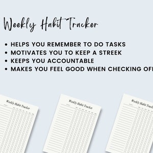 Daily Weekly Habits Tracker, Motivation Goal Everyday Challenge ...