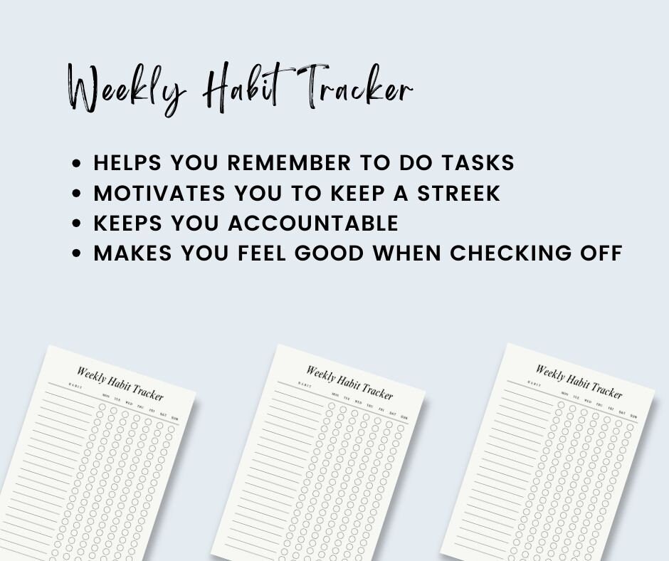 Daily Weekly Habits Tracker, Motivation Goal Everyday Challenge ...