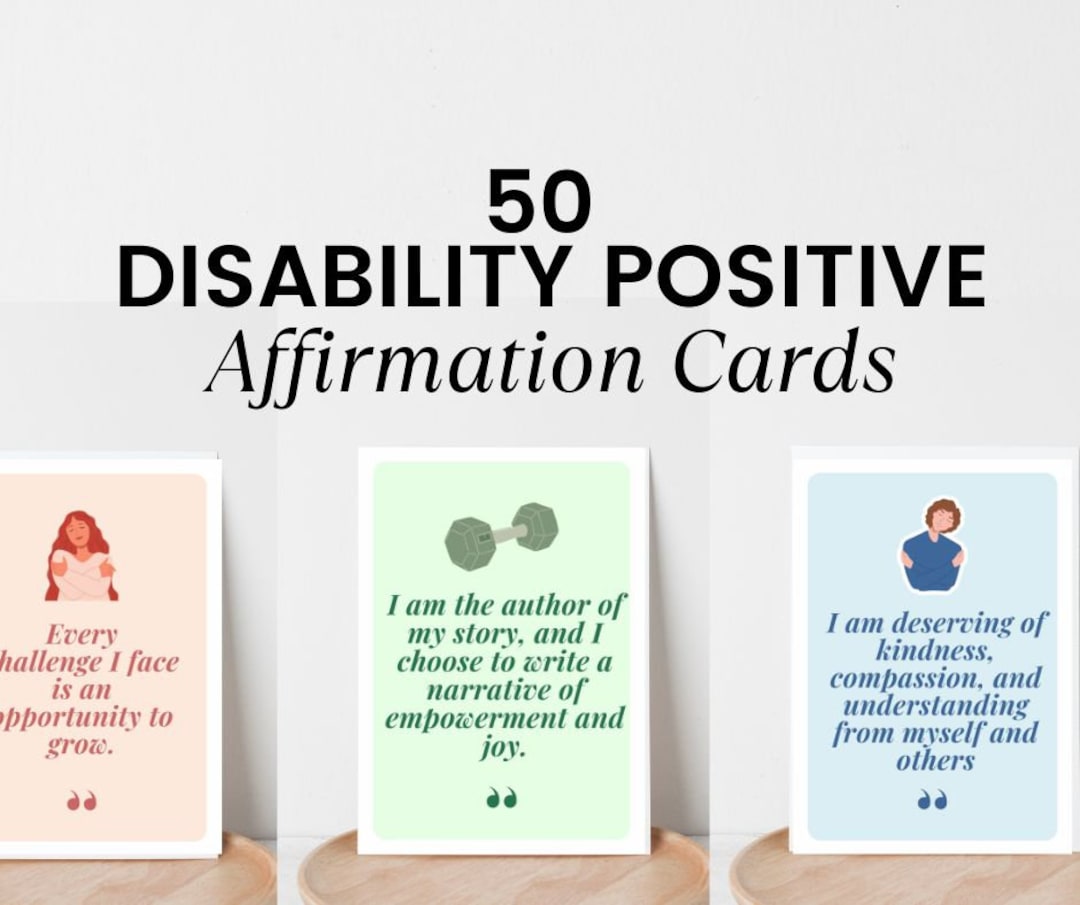 50 Positive Disability Affirmations Cards for Autism Wheelchair Adhd ...