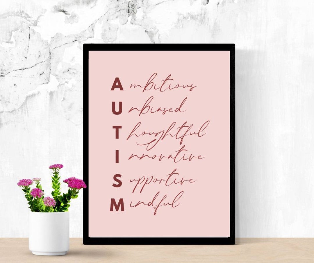 Autism Acronym for Autism Awareness and Acceptance Quote Wall Art Print ...