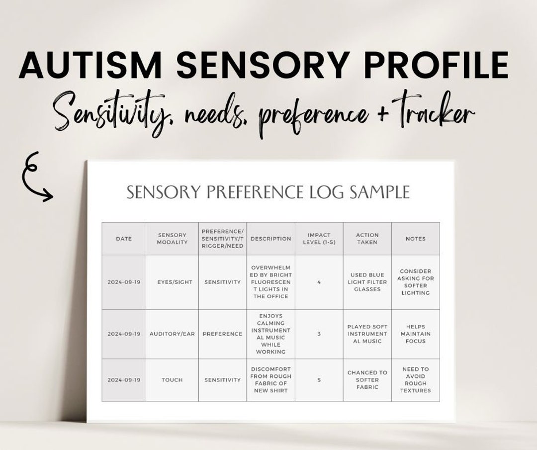 Printable Autism Sensory Needs Tracker, Kids Profile, Sensory ...
