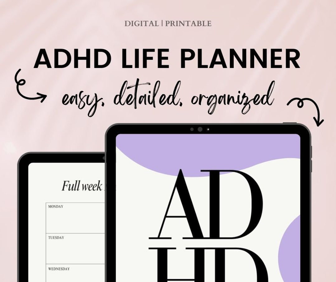 ADHD Printable Digital Planner Made by an Adhder Printable Adult ADHD ...