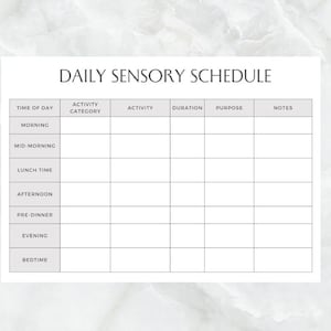 Printable Sensory Diet Planner for Autistic Kids & Adults | Daily ...