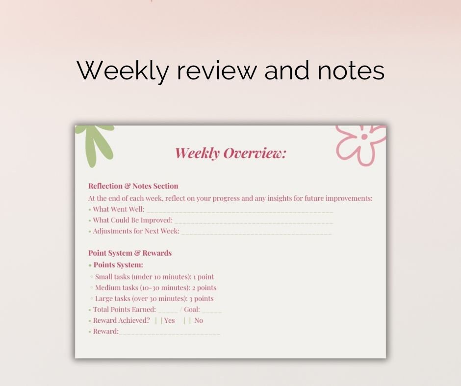 ADHD Daily Chore Chart With Reward System Printable Chore Tracker for ...