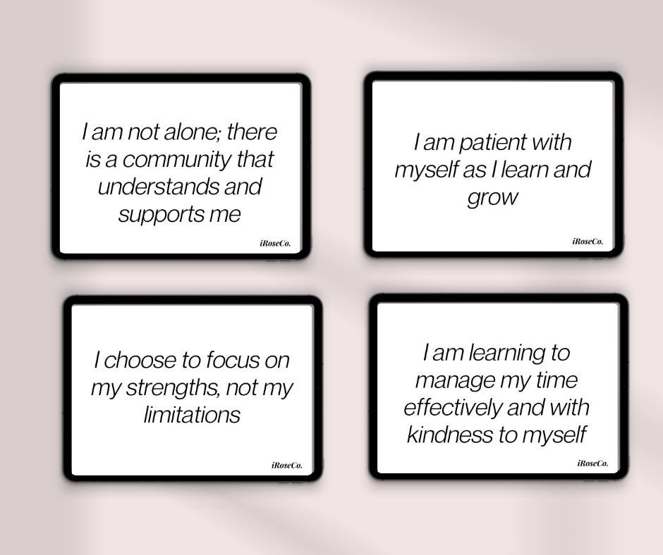 52 ADHD Positive Affirmations Cards Acceptance Post Diagnosis ...