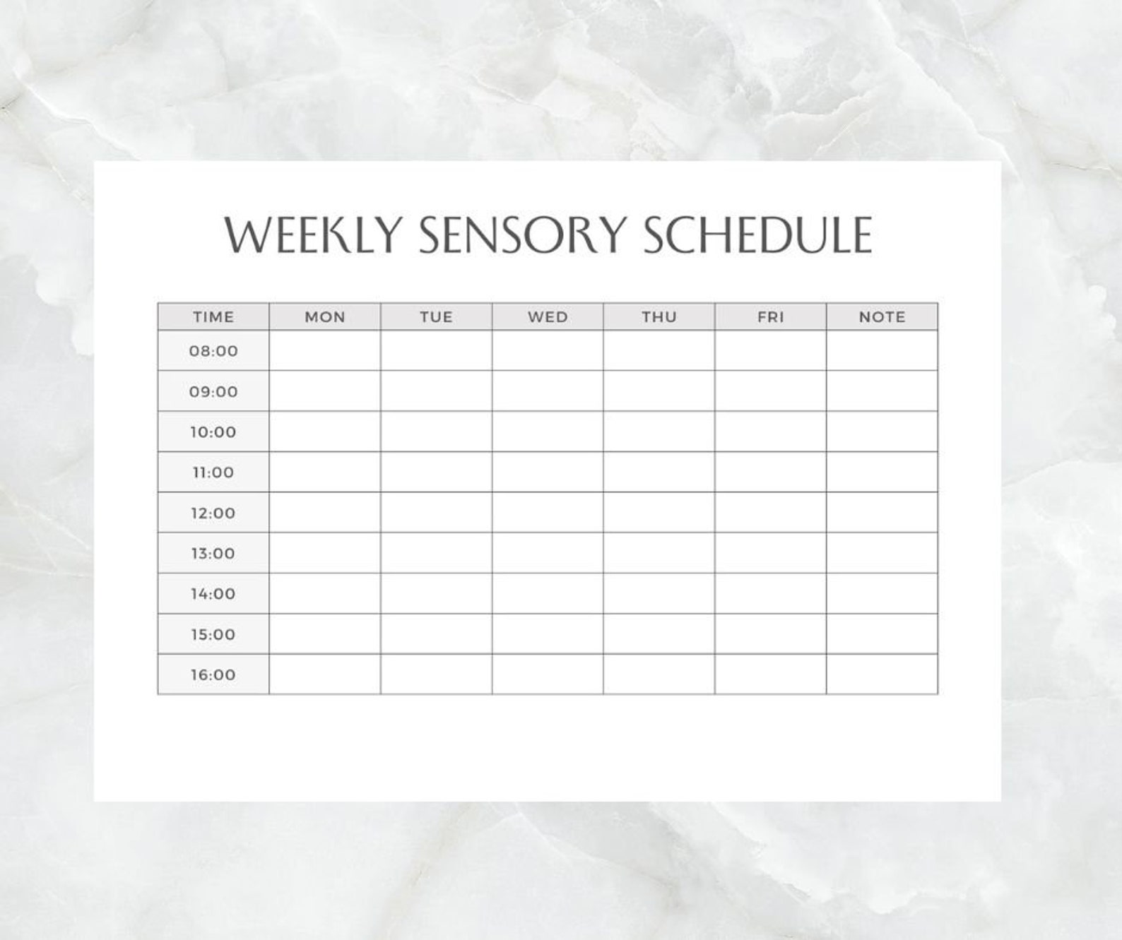 Printable Sensory Diet Planner for Autistic Kids & Adults | Daily ...