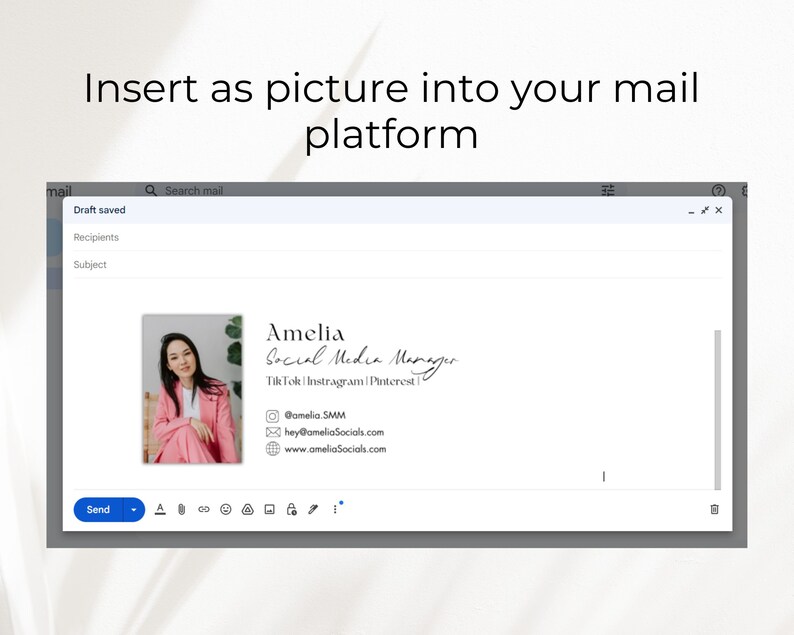 Editable Email Signature Template in Canva for Gmail Outlook Html ...