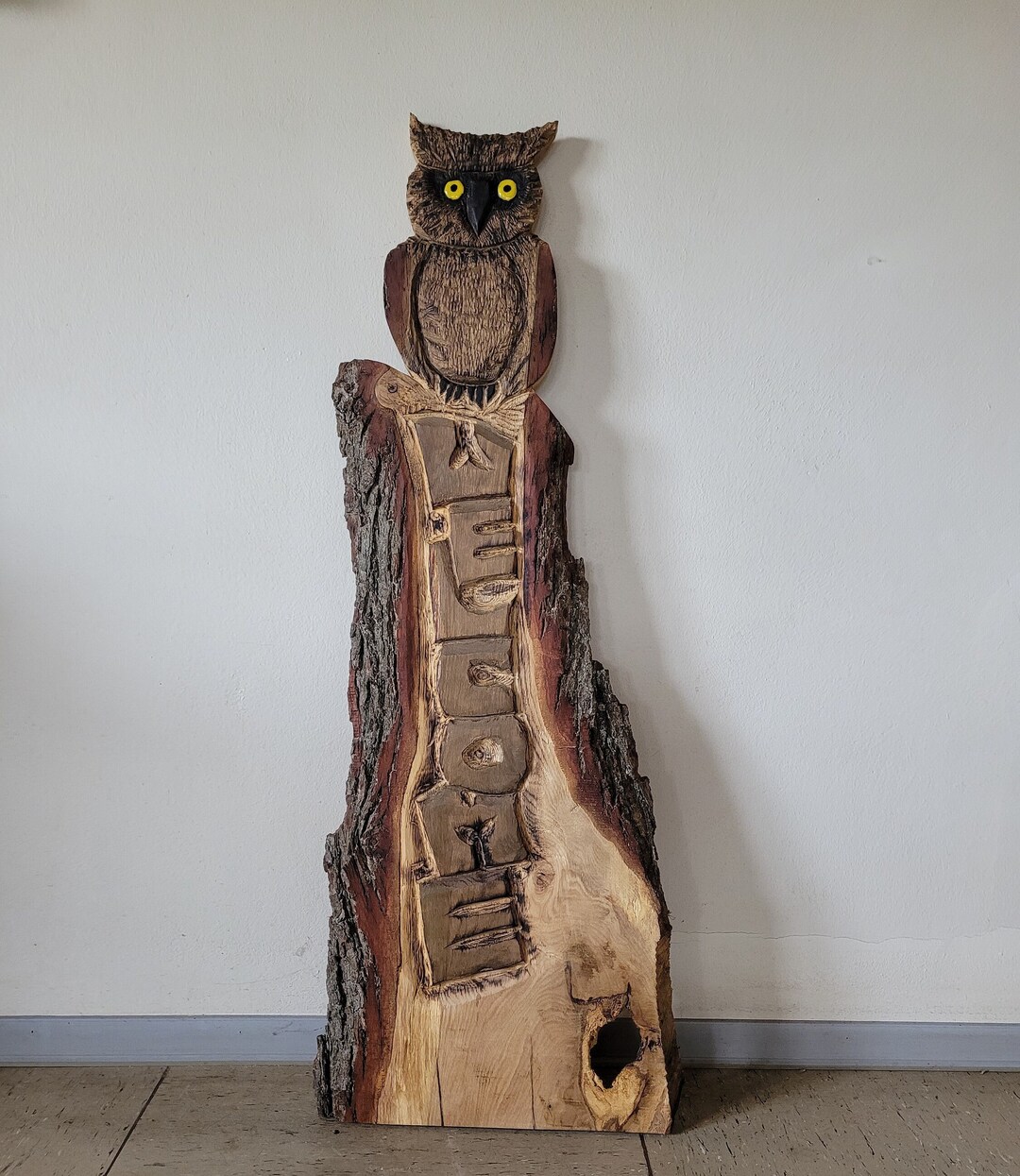 Welcome Sign Decorative Owl Wooden Sign Board Handmade Front Door Stele ...