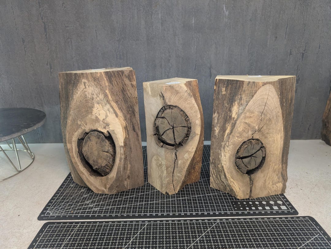 Oak Wood Block Branch Wooden Block Solid Crafting Turning Wood Squared ...