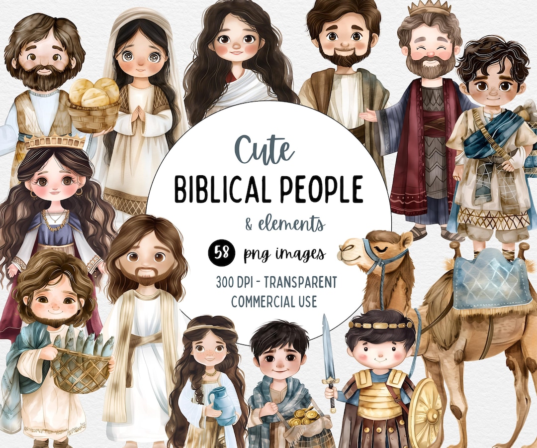 Bible Character Clipart, Watercolor Bible Characters, Christian Clipart ...
