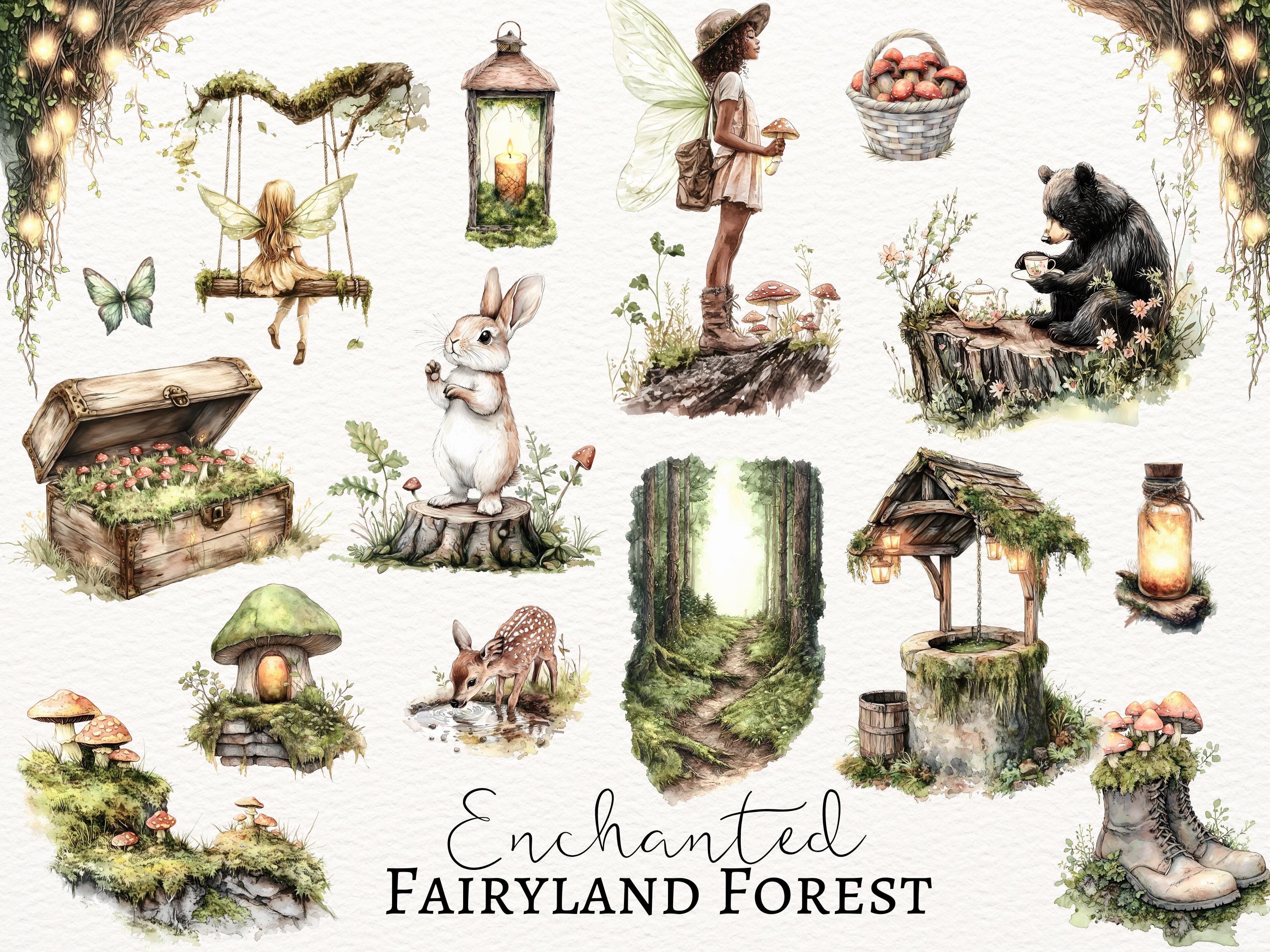 Enchanted Fairyland Forest Clipart, Fairy Clipart, Enchanted Forest ...