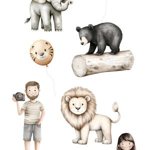 Zoo Clipart, Safari Animals Clipart, Cute Watercolor Clipart, Family ...