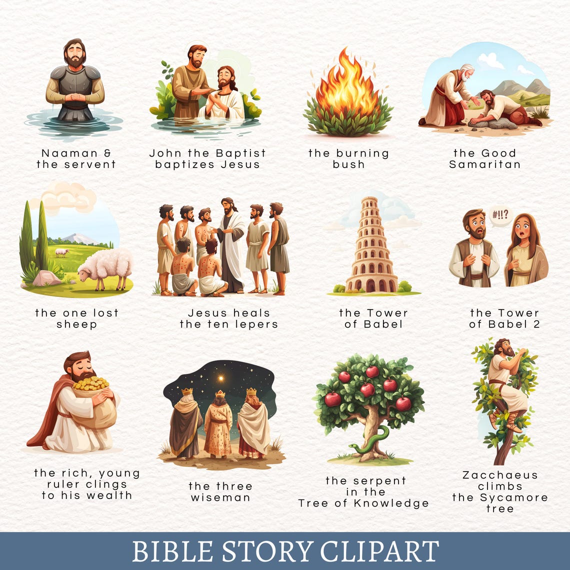Bible Story Clipart, Bible Character Clipart, New and Old Testament ...