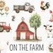 On the Farm Clipart Pack, Watercolor Farm Clipart, Nursery Clipart ...
