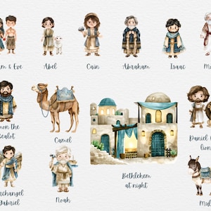 Bible Character Clipart, Watercolor Bible Characters, Christian Clipart ...