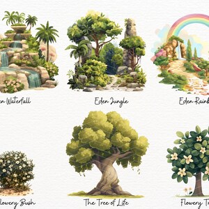 Adam and Eve Clipart Set, Bible Character Clipart, the Garden of Eden ...