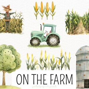 On the Farm Clipart Pack, Watercolor Farm Clipart, Nursery Clipart ...