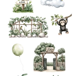 Zoo Clipart, Safari Animals Clipart, Cute Watercolor Clipart, Family ...